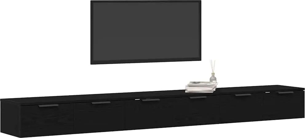 Nástěnná skříň 2 ks Černý dub 102 x 30 x 20 cm Kompozitní dřevo 3333075