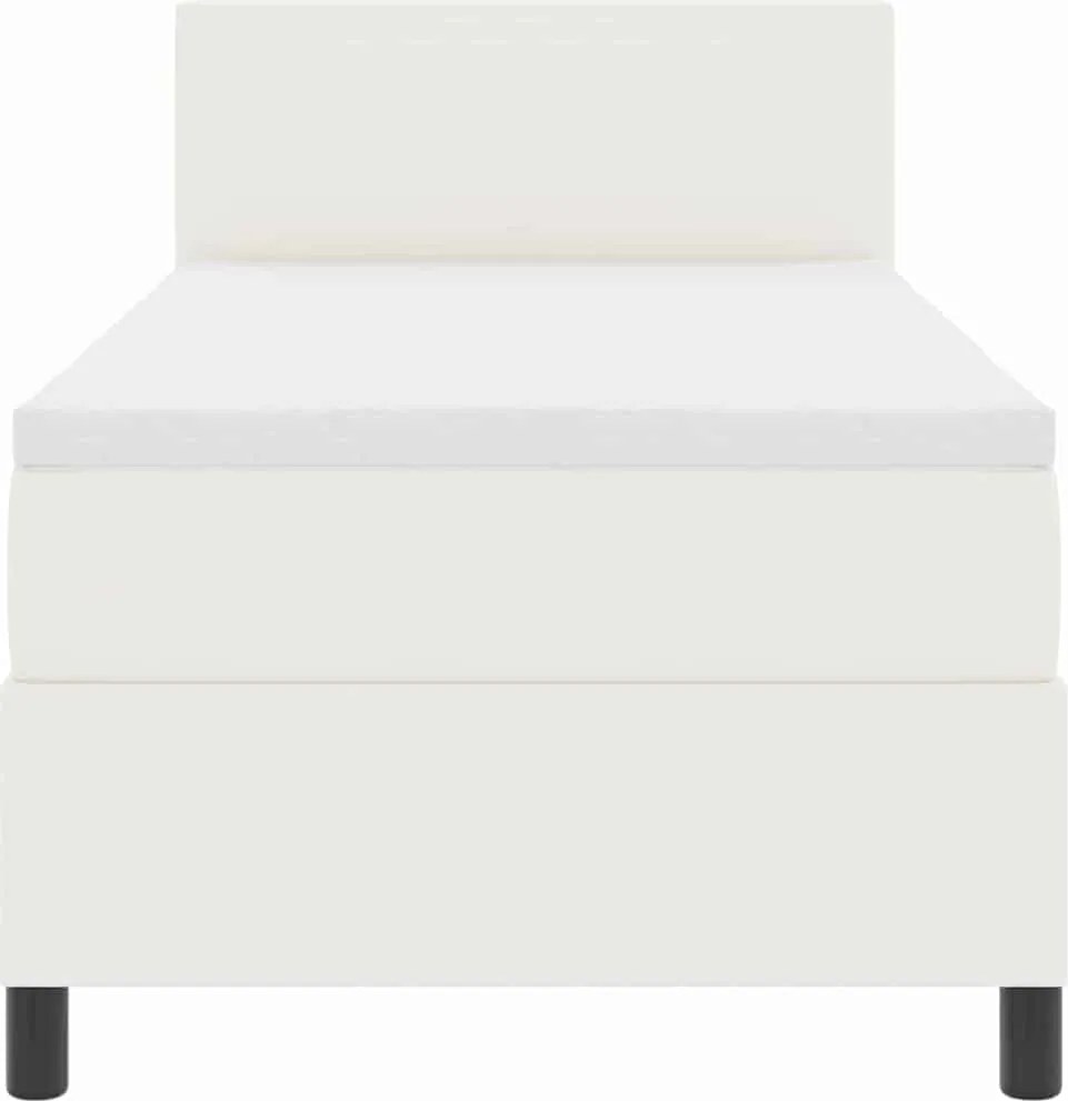 Postel s boxspringem s čelo Krémová a bílá 100 x 200 cm 3337501