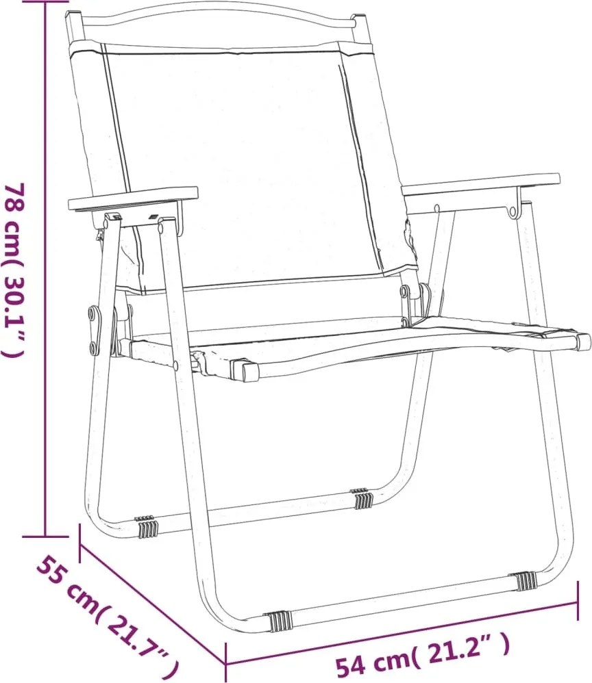 vidaXL Kempingové židle 2 ks 54 x 55 x 78 cm oxfordská látka [319484] Barva: Zelená