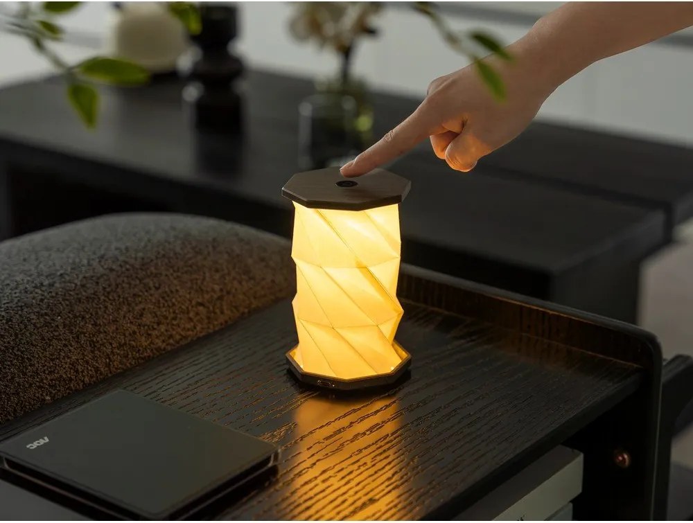 Bílá/šedá přenosná světelná dekorace na USB ø 8 cm Twist – Gingko