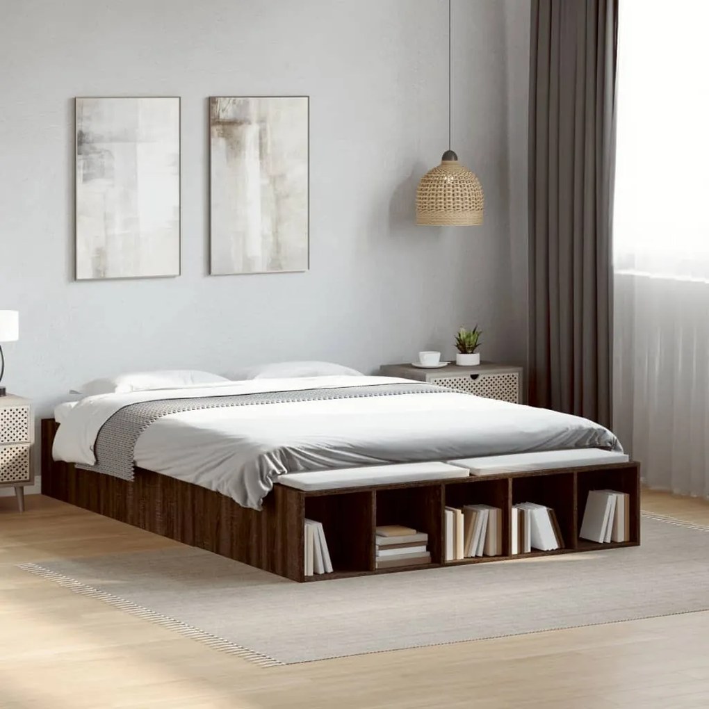 Rám postele betonově šedý 75 x 190 cm kompozitní dřevo
