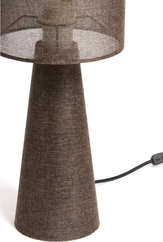 Hnědá stolní lampa s textilním stínidlem (výška 58 cm) Micky – Light & Living