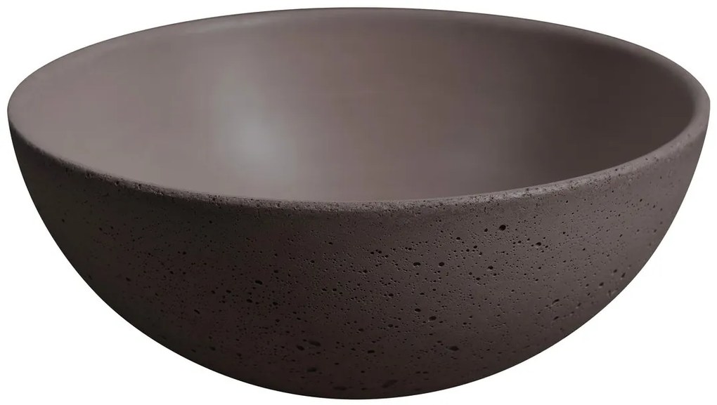 Sapho Sapho, MINOR betonové umyvadlo na desku, průměr 26cm, tmavě hnědá, MR26015