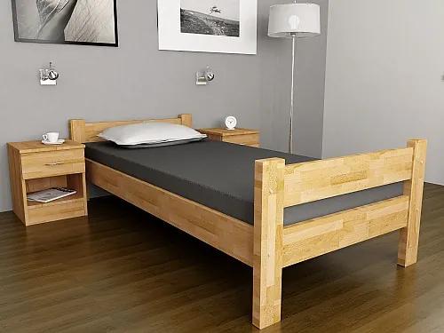 Dřevěná postel EMMA 90x200 cm, masiv buk, laťový rošt