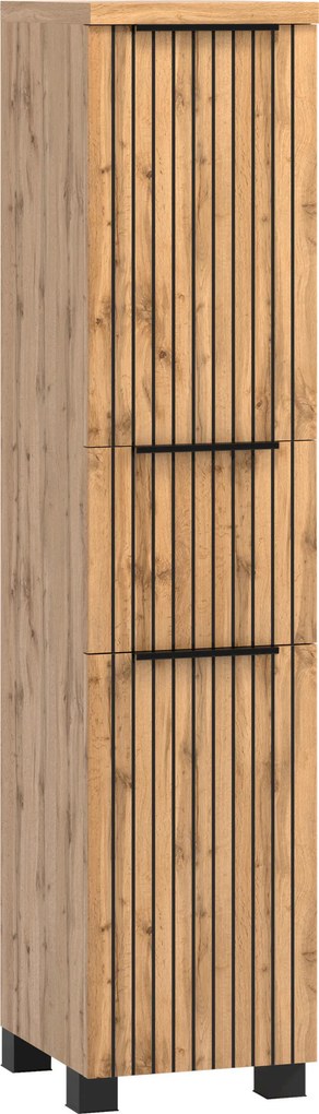 XXXLutz MIDI SKŘÍŇKA, černá, dub wotan, 30/130/35 cm Held - Online Only koupelnové skříňky - 000307017908