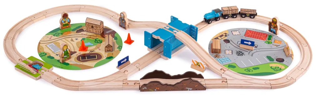 Bigjigs Rail Vláčkodráha Stavba 50 dílů