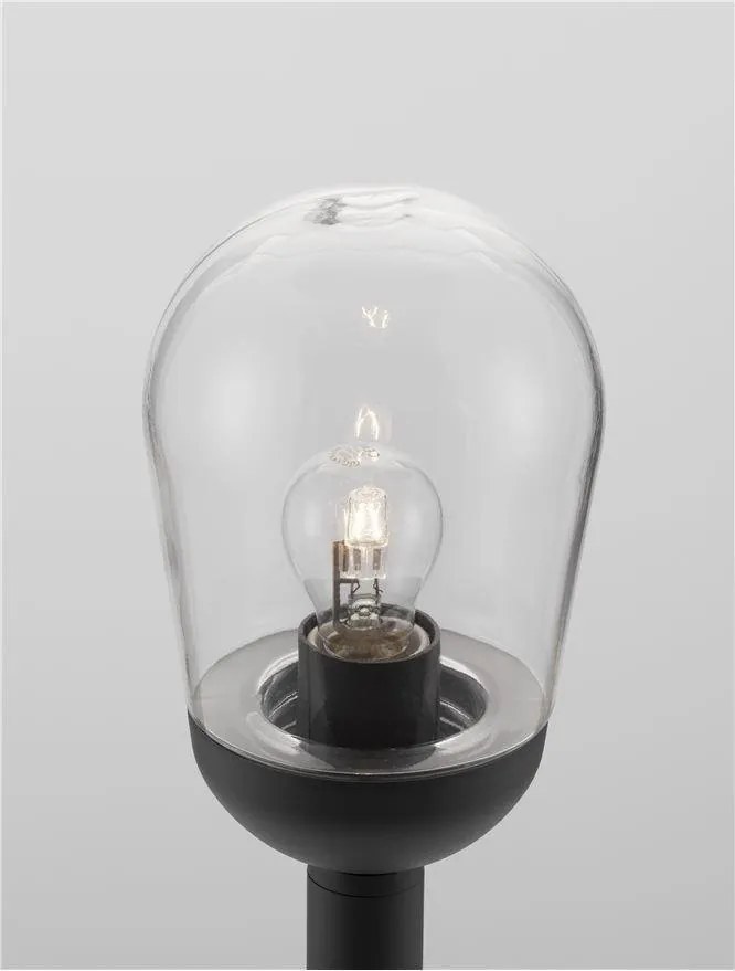 NV 9060196 Venkovní sloupkové svítidlo OMIKA tmavě šedý hliník a čiré sklo E27 1x12W 220-240V bez žárovky IP54 - NOVA LUCE