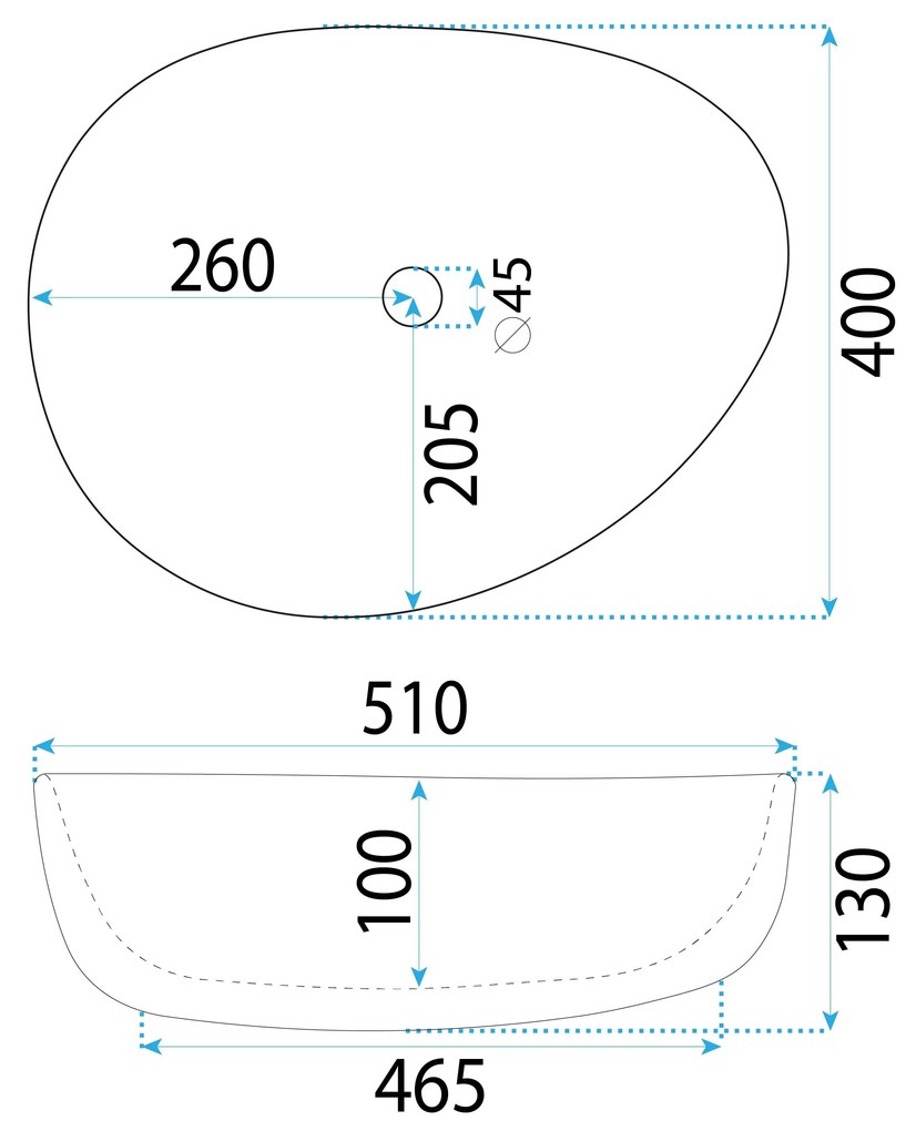 Umyvadlo na desku REA VANILA bílé
