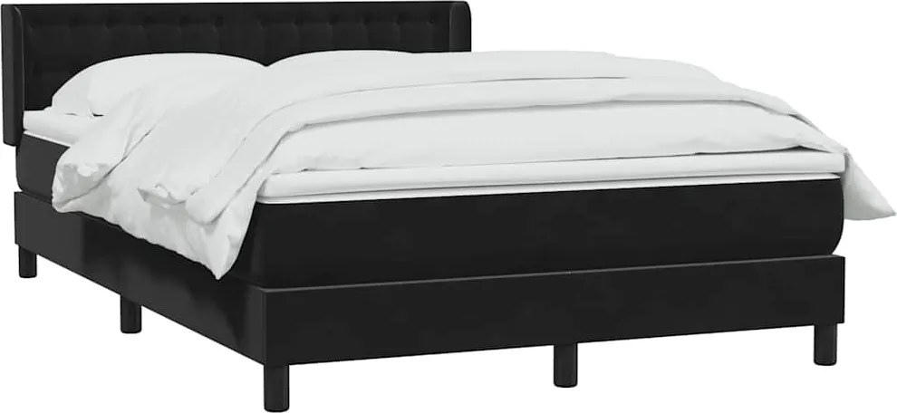 Box spring postel s matrací černá 160x210 cm samet 3318455