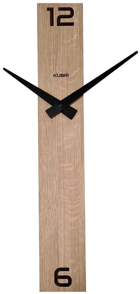 KUBRi 0111 - Dubové hodiny české výroby s minimalistickým designem