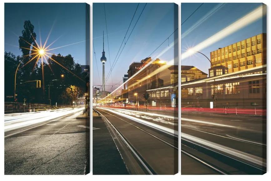 Vícedílný obraz Panoramatický Výhled Na Ulice Berlína Nedostatek Nedostatek Přírodní plátno 120x80