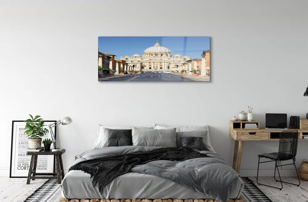 akrylový obraz Katedrála Řím ulice budovy 120x60 cm