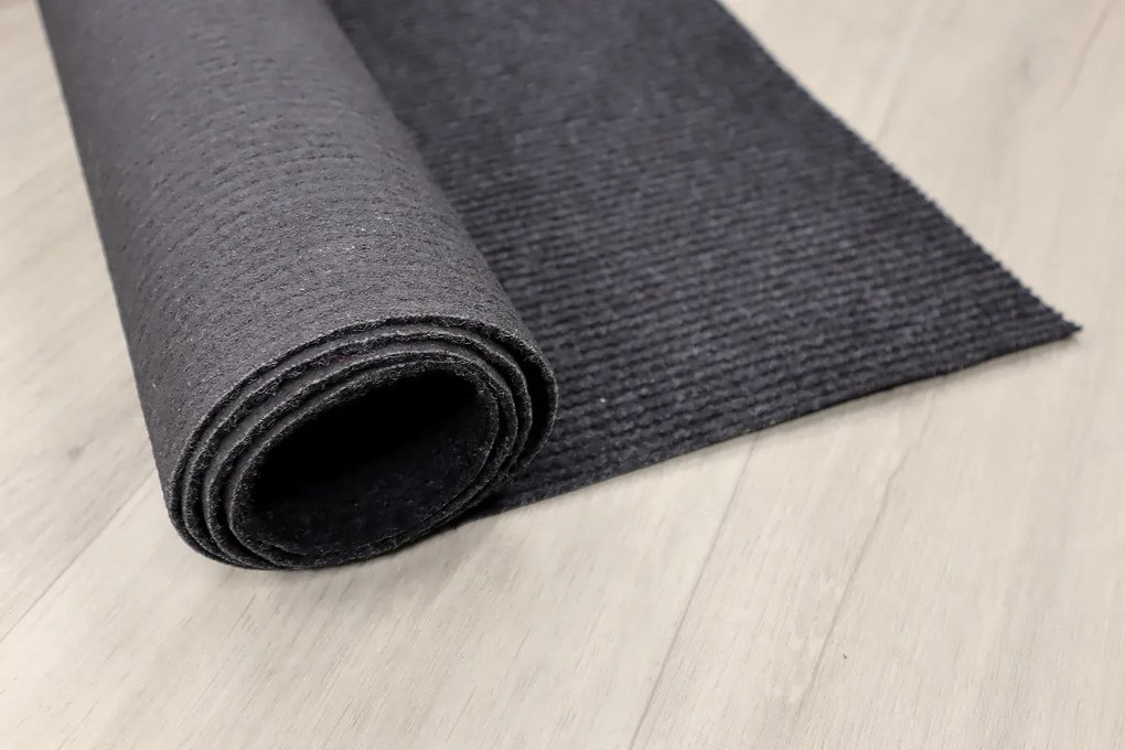 Vopi, Kusový koberec Quick step antracit, 60x110, šedá, chodba / předsíň