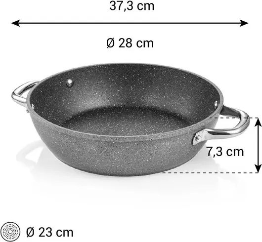 TESCOMA Pánev hluboká i-PREMIUM Stone ø 28 cm, 2 úchyty