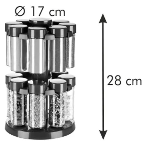 TESCOMA Kořenky v otočném stojánku SEASON 16 ks, antracitová