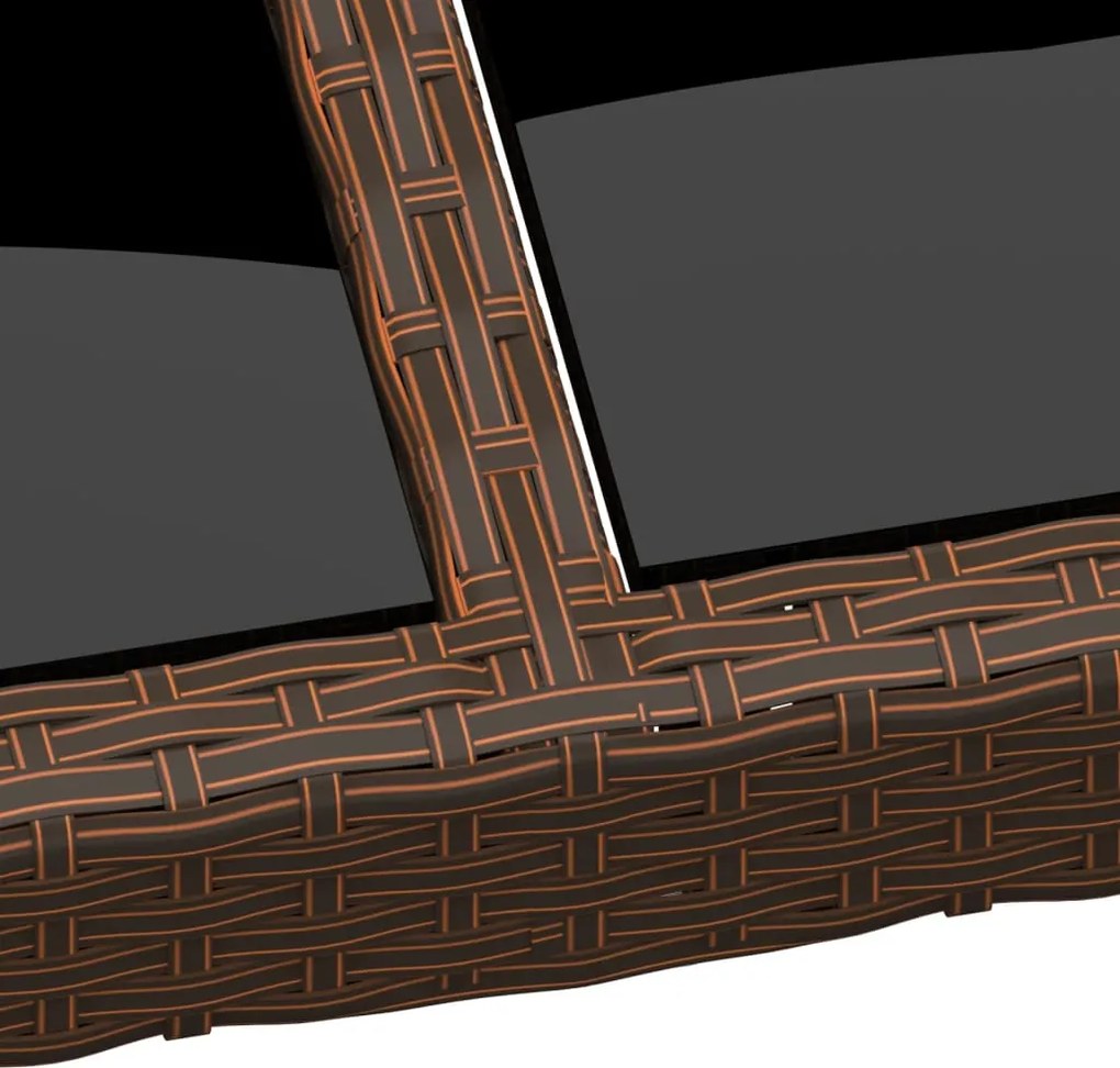 Zahradní stůl se skleněnou deskou hnědý 200 x 150 x 75 cm ratan 310589