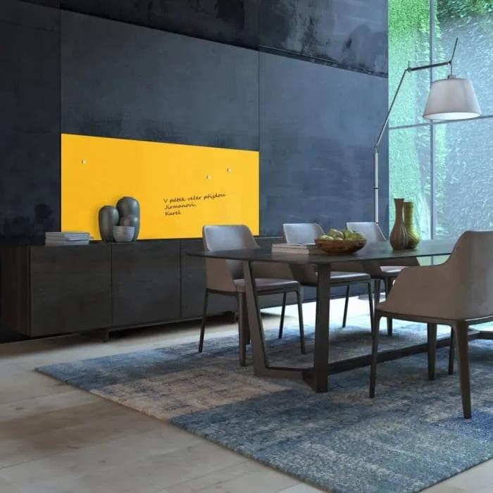 Žlutá exotická firemní skleněná magnetická tabule Smatab® - 80 × 120 cm