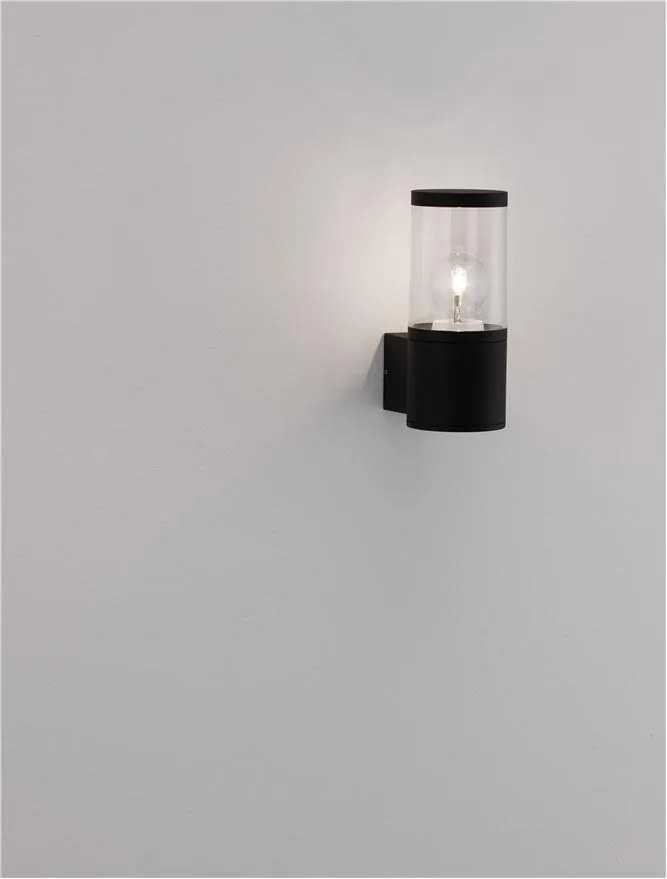 NV 9002873 Venkovní nástěnné svítidlo CETERA černý hliník a akryl E27 1x12W 220-240V IP54 bez žárovky - NOVA LUCE