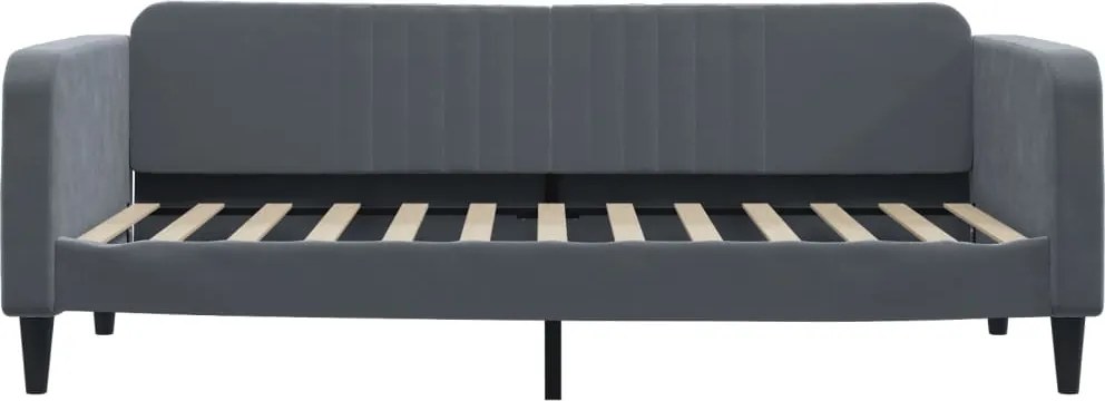 Válenda s matrací tmavě šedá 90 x 200 cm samet 3197040
