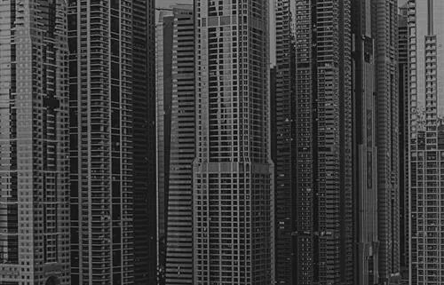 Luxusní vliesové fototapety Dubai - černobílé, rozměr 418,5 cm x 270 cm