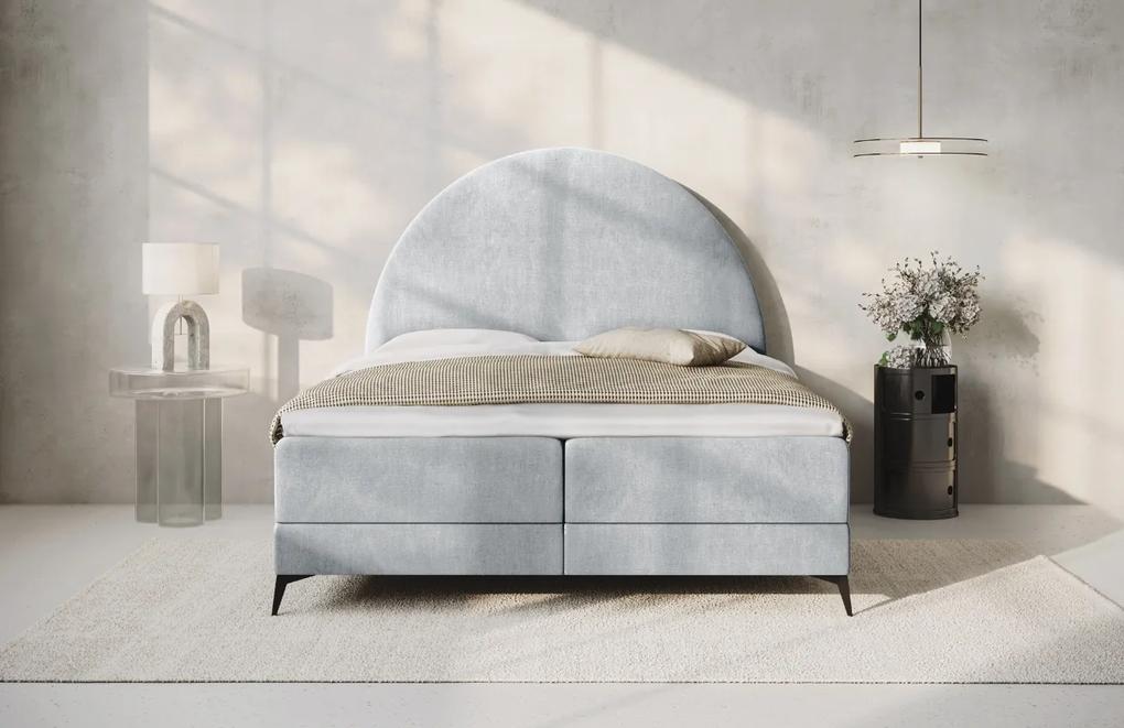 Šedá čalouněná dvoulůžková postel boxspring Cosmopolitan Design Sunrise 160 x 200 cm