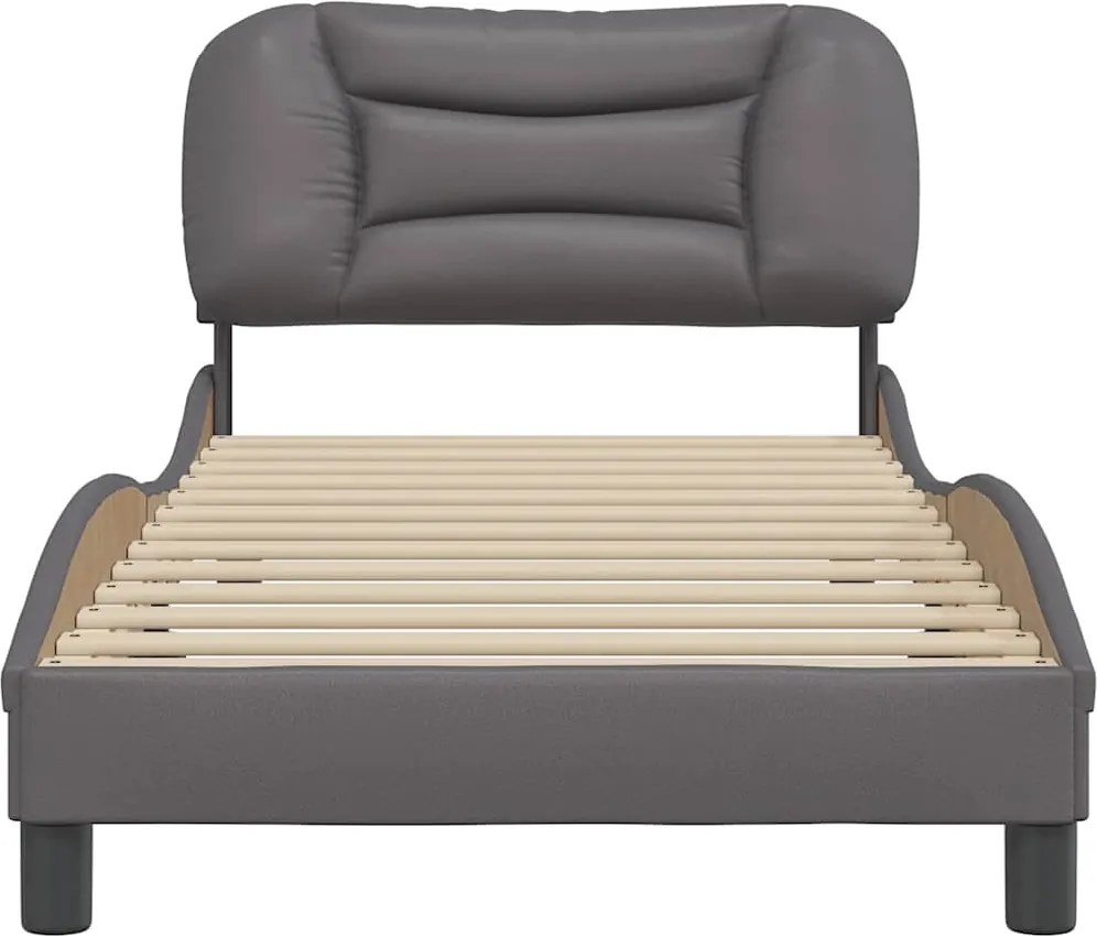 Rám postele bez matrace Hvar šedý 90x200 cm umělá kůže 3207977