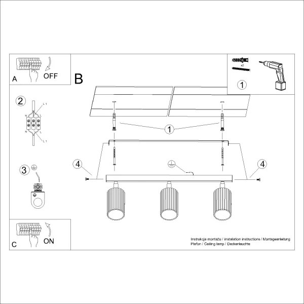 Brilagi - Bodové svítidlo CRESTO 3xGU10/10W/230V černá