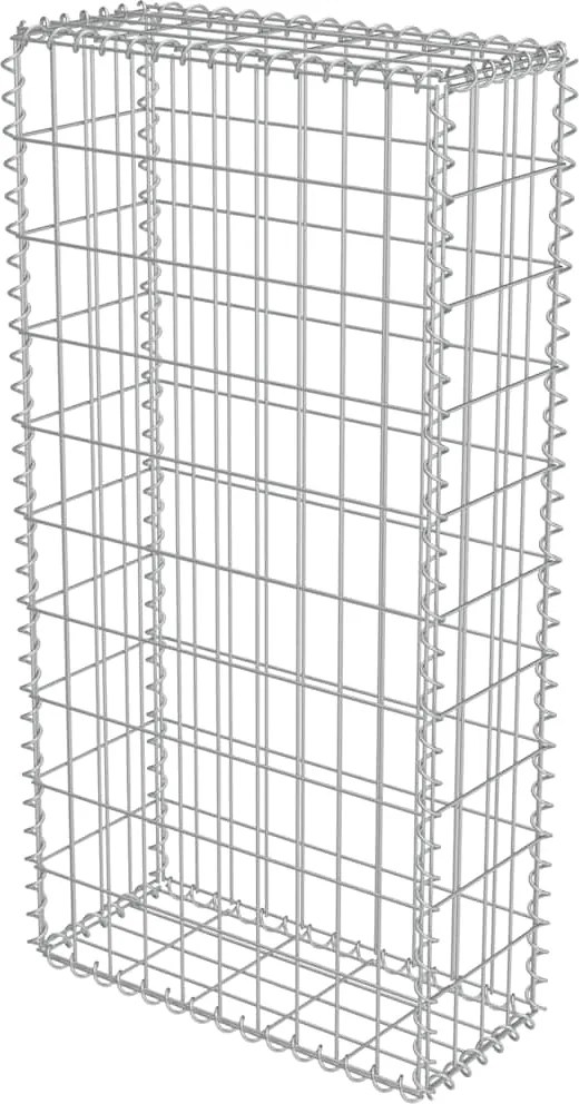 Gabionová zeď s kryty z pozinkované oceli 50 x 20 x 100 cm 143576