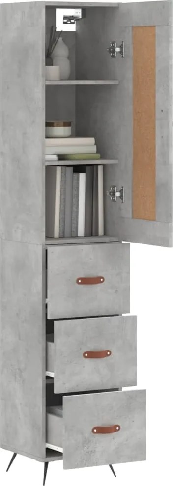 Skříň highboard betonově šedá 34,5x34x180 cm kompozitní dřevo 3200173