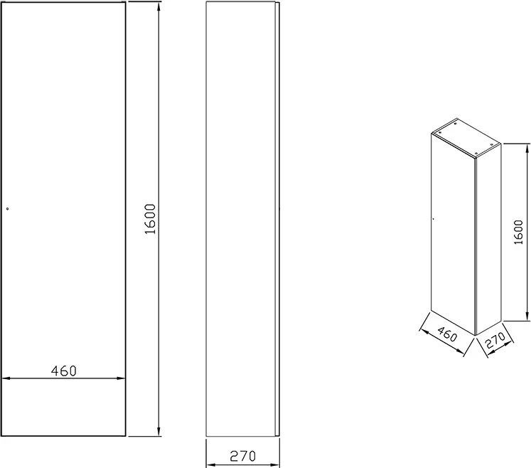 Ravak SB Formy 460 dub 460 x 270 x 1600 X000001261