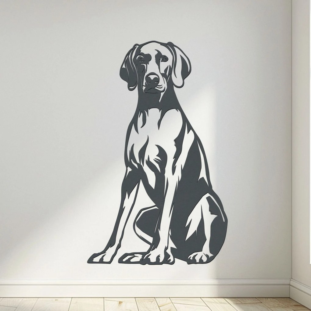 dřevo života Dřevěný obraz psa Výmarský ohař Zvolte rozměr (cm): 25x40, Zvolte barvu dekoru: Dub Sonoma