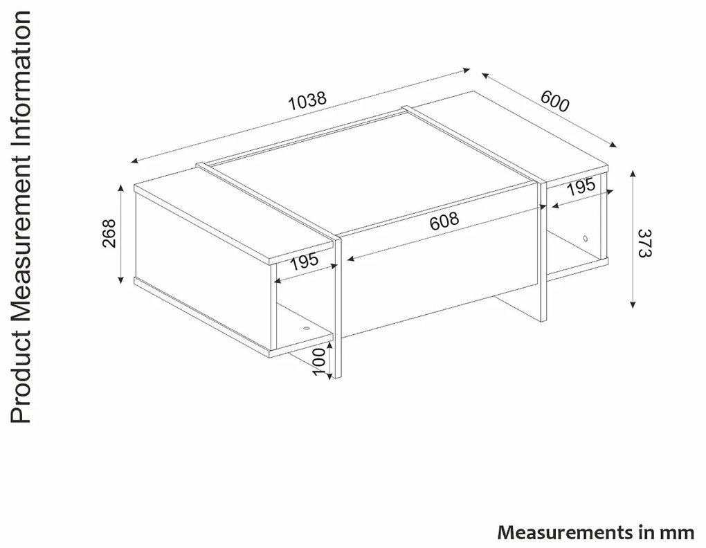 Designový konferenční stolek Sakeena 103,8 cm černý