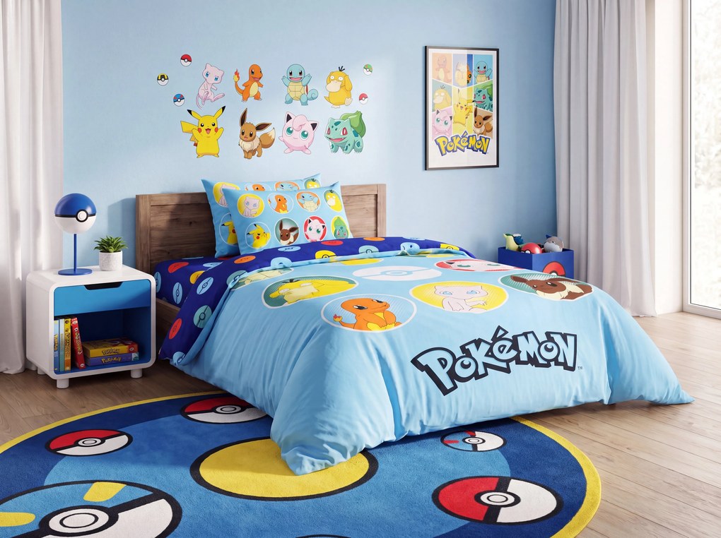 Dětské povlečení POKÉMON TEAM barevné Rozměr povlečení: 70 x 80 cm | 140 x 200 cm