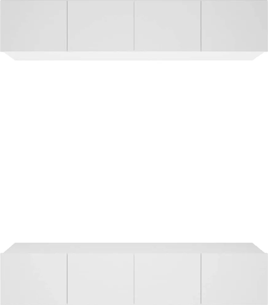 TV skříňky 4 ks bílé 80 x 30 x 30 cm kompozitní dřevo 3114182