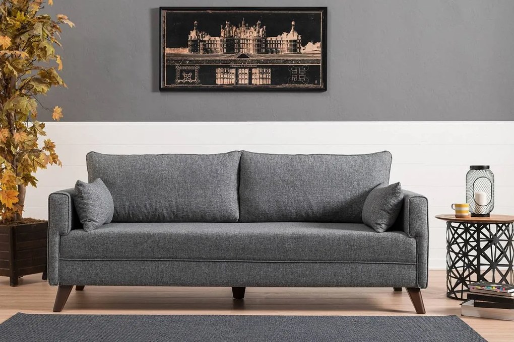 Designová rozkládací sedačka Marisela 208 cm šedá