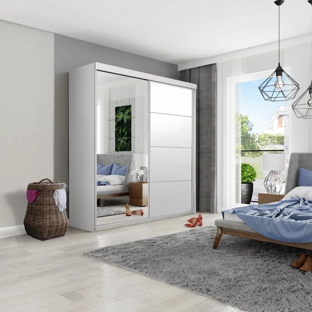 Posuvná skříň TOP PLUS B-23 - bílý 150x200x62 cm