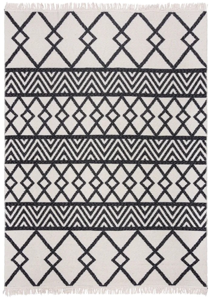 Flair Rugs koberce Kusový koberec Deuce Teo Recycled Rug Black - 120x170 cm