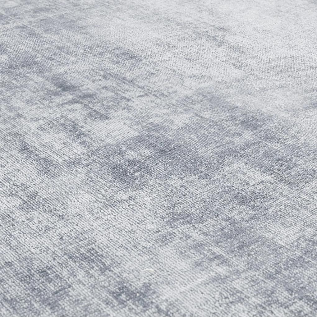 Černý  koberec Ife Border Charcoal Silver Rozměry: 160x230 cm