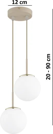 Brilagi - Lustr na lanku MILO ECRU 2xE27/60W/230V béžová/zlatá