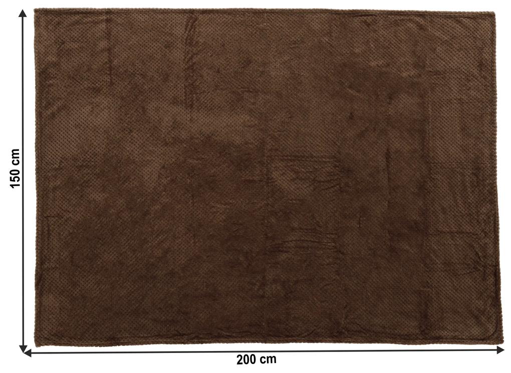 Oboustranná deka, světlehnědá, 150x200, DEFANA TYP 1