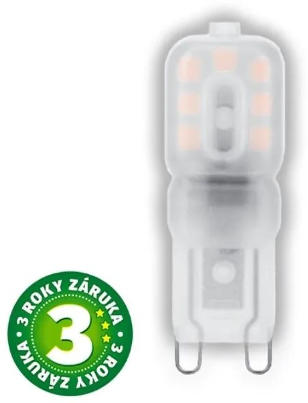 Prémiová LED žárovka G9 2,5W 180lm, teplá, ekv. 19W, 3 roky