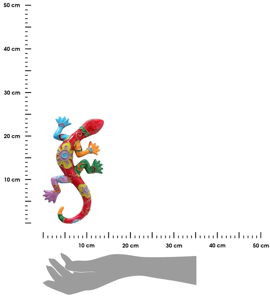 Zahradní figurka z polyresinu Lizard, 24 cm, vícebarevná
