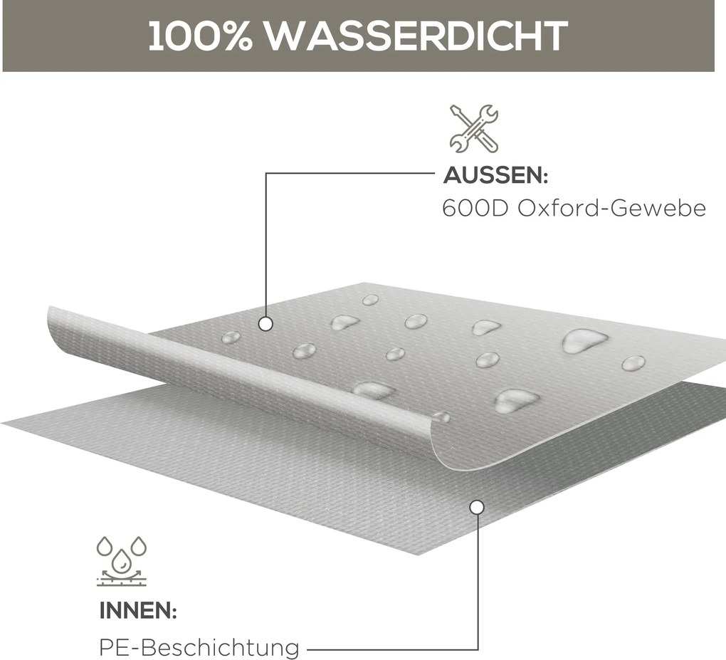 Ochranný kryt pro zahradní nábytek Zimní nepromokavý kryt Anti-UV plachta 600D Oxford 210 x 140 x 80 cm Šedá barva