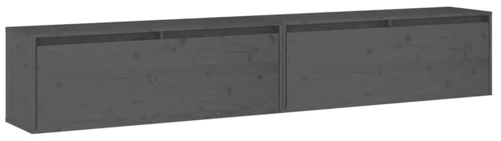 Petromila Nástěnné skříňky 2 ks šedé 100x30x35 cm masivní borové dřevo