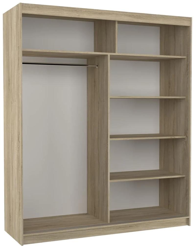 Šatní skříň s posuvnými dveřmi Dolores - 180 cm Barva: Bílá