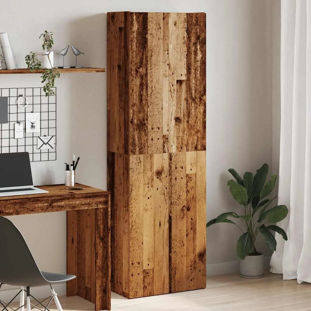 Skříň old wood 60 x 32 x 190 cm kompozitní dřevo 3318714