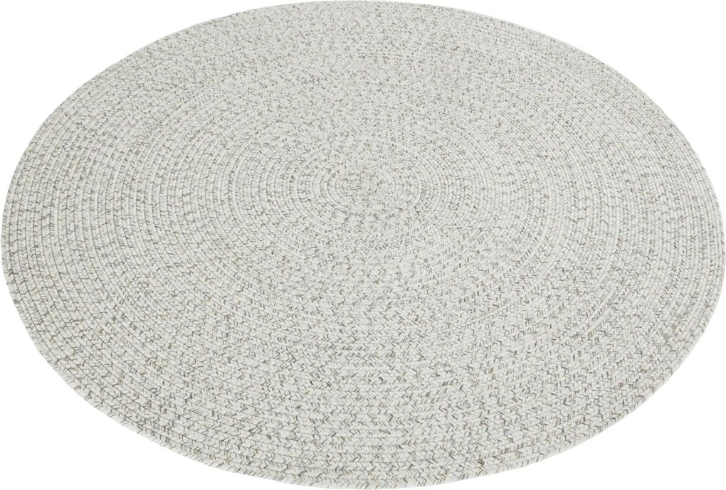 Kusový koberec Braided 105553 Light Melange kruh – na von aj na doma, 150x150 (priemer) kruh, biela, chodba / predsieň, Hanse Home