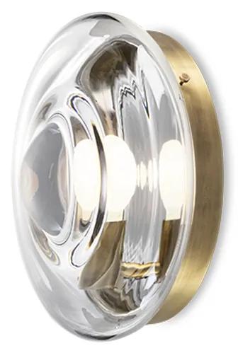 Nástěnná lampa Orbital Barva konstrukce:: patinovaná zlatá, Barva skla:: čirá