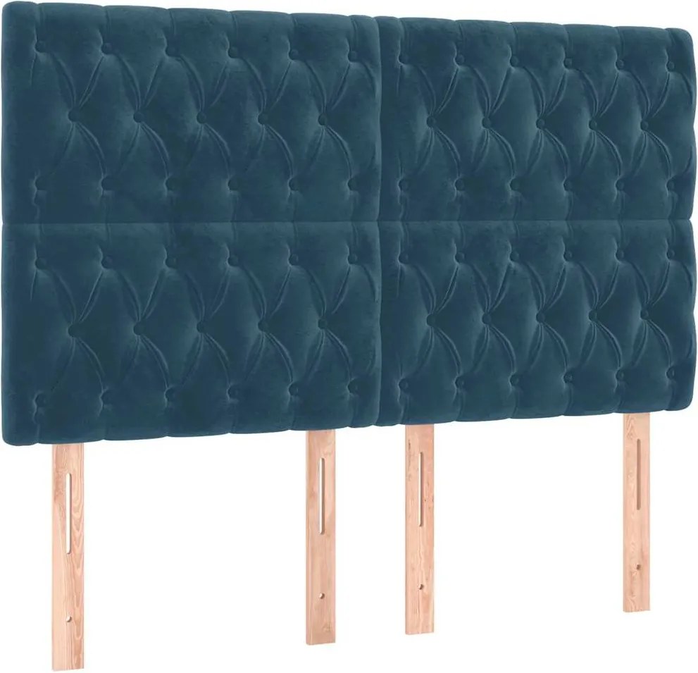 Box spring postel s matrací tmavě modrá 140x200 cm samet 3129397