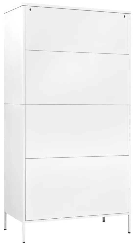 Šatní skříň bílá 90 x 50 x 180 cm ocel - Default Title